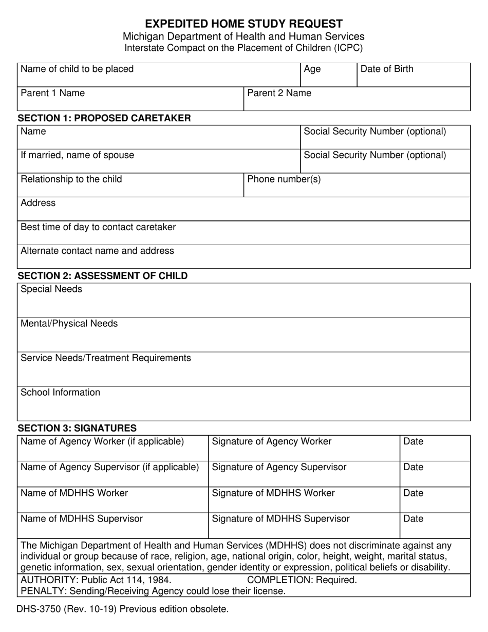 Form DHS-3750 - Fill Out, Sign Online and Download Printable PDF ...