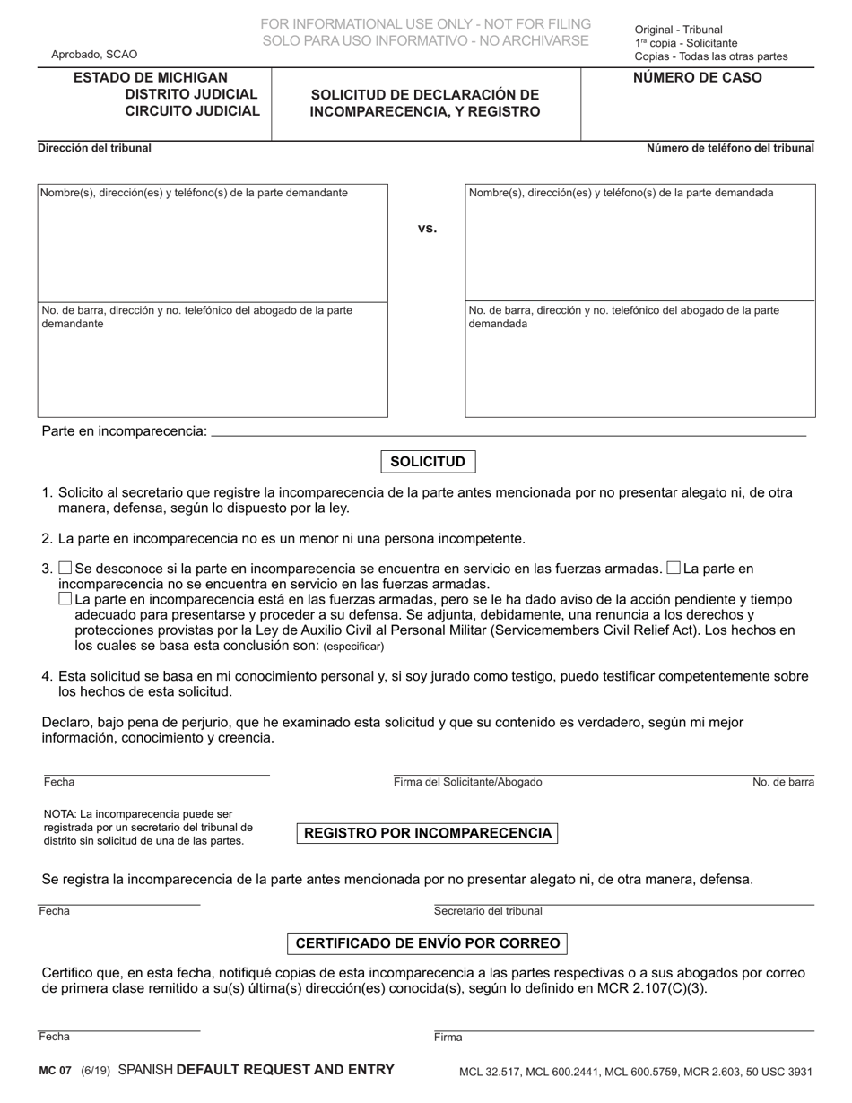 Formulario MC07SP - Fill Out, Sign Online and Download Printable PDF ...