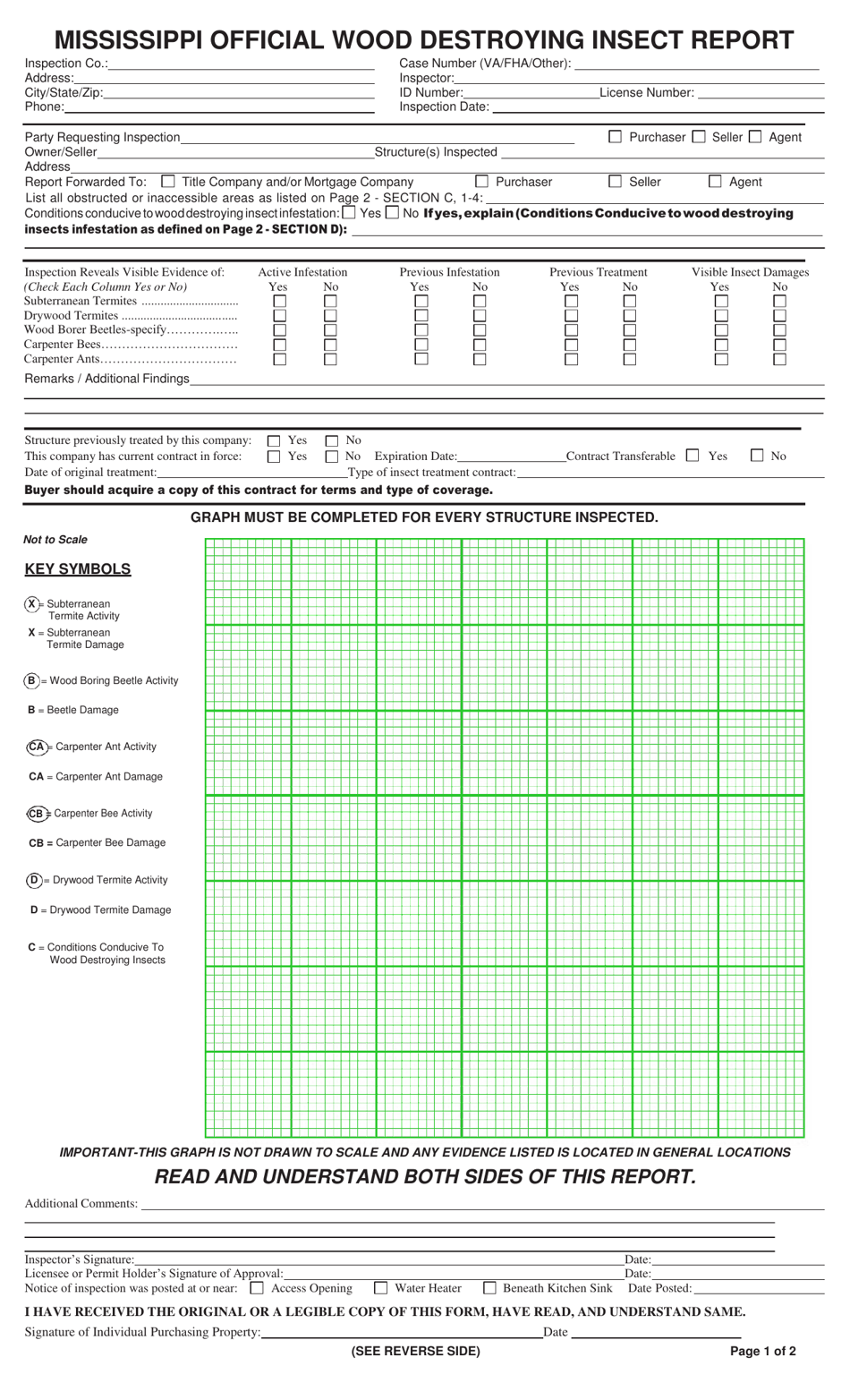 Mississippi Mississippi Official Wood Destroying Insect Report - Fill ...