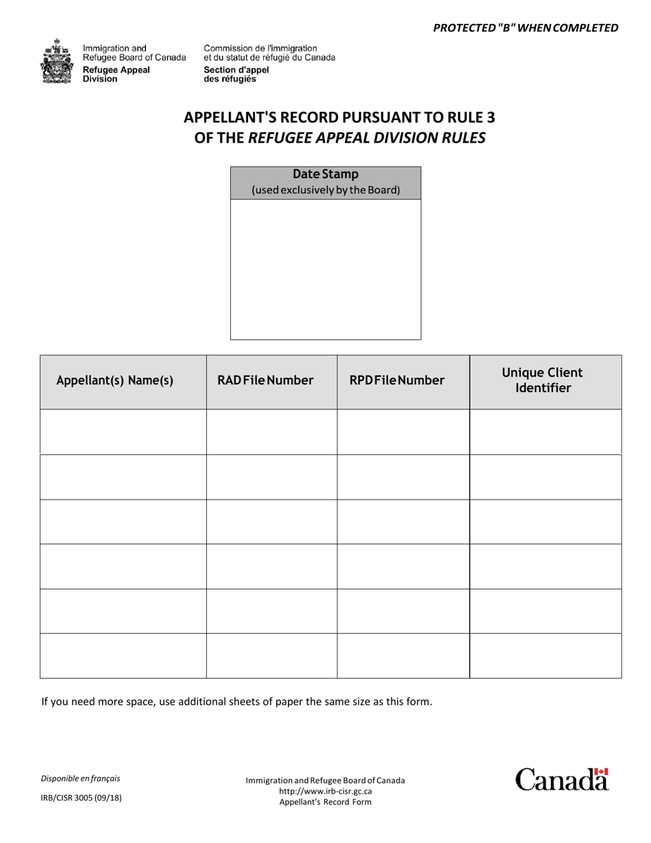 Form IRB/CISR3005 - Fill Out, Sign Online and Download Fillable PDF ...