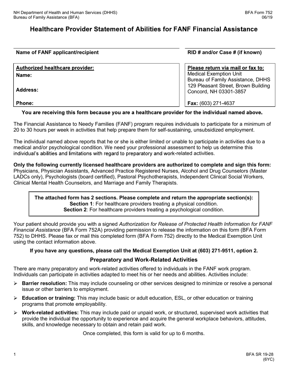 BFA Form 752 - Fill Out, Sign Online and Download Printable PDF, New ...