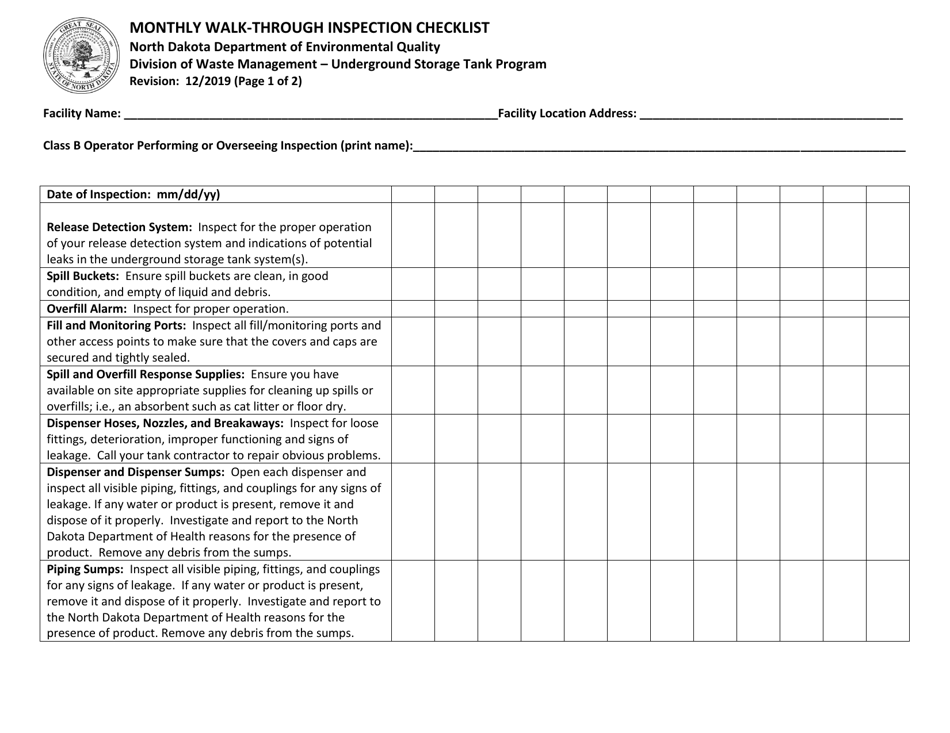 North Dakota Monthly Walk Through Inspection Checklist Fill Out Sign north-dakota-monthly-walk-through-inspection-checklist-fill-out-sign