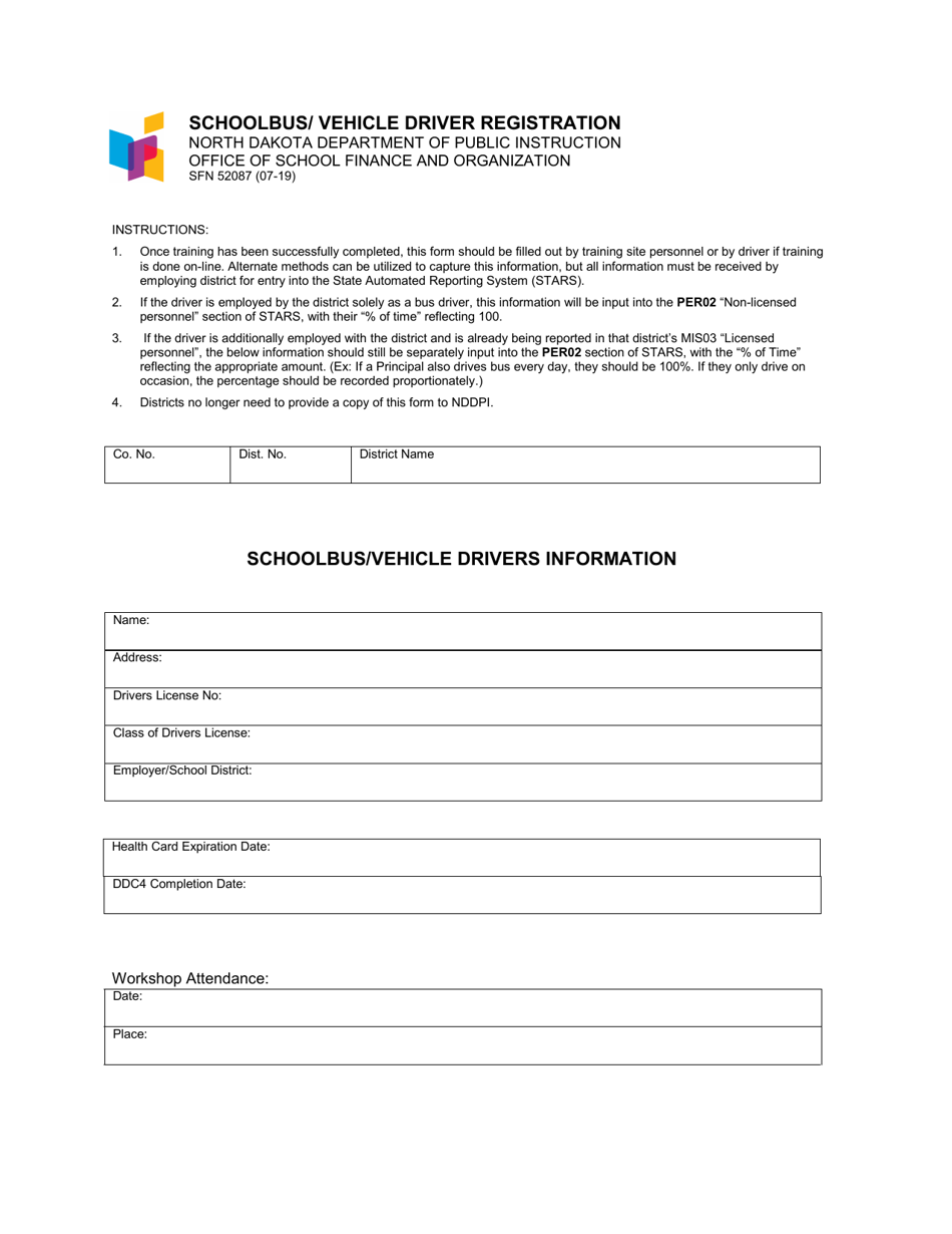 Form SFN52087 - Fill Out, Sign Online and Download Fillable PDF, North ...