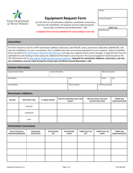 Texas Equipment Request Form - Fill Out, Sign Online and Download PDF ...