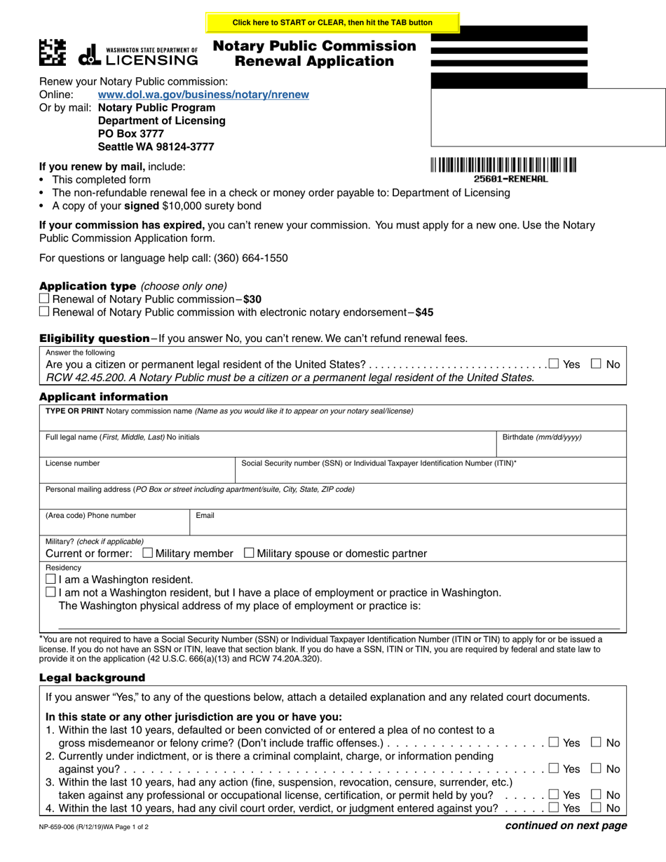 Form NP-659-006 Download Fillable PDF or Fill Online Notary Public ...