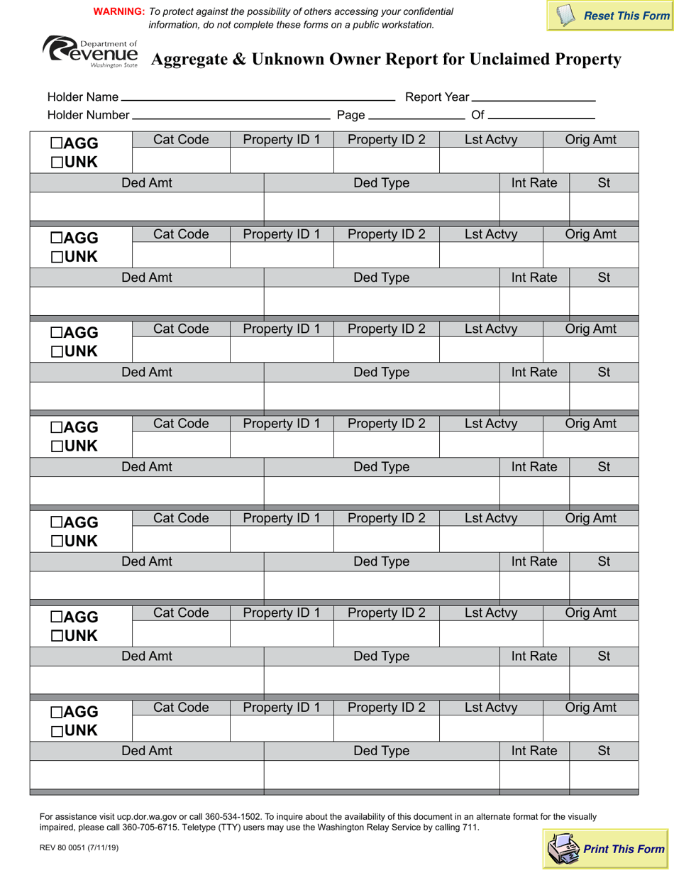 Form REV80 0051 - Fill Out, Sign Online and Download Fillable PDF ...