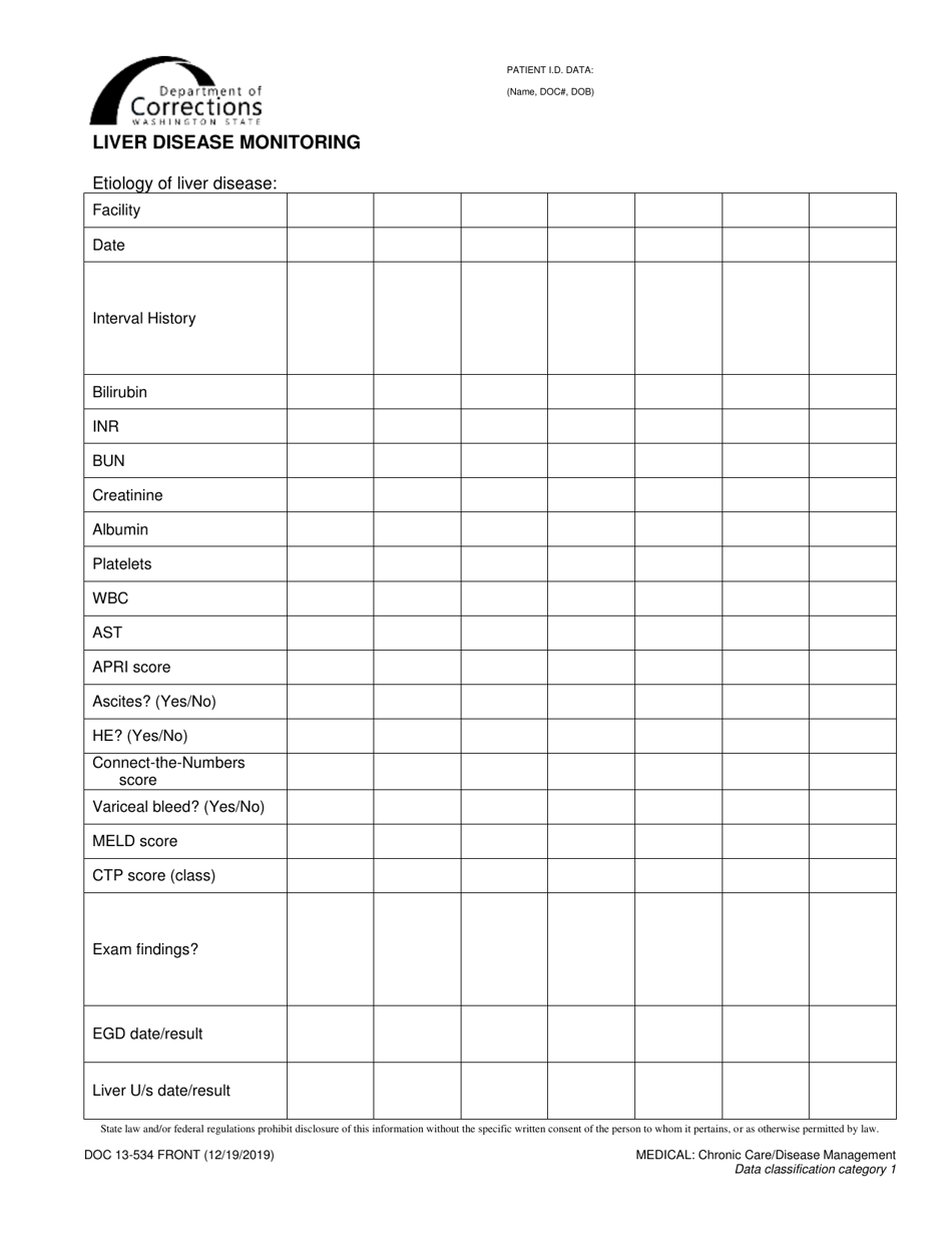 Form DOC13-534 - Fill Out, Sign Online and Download Printable PDF ...
