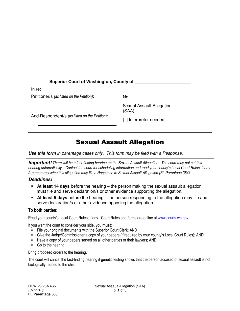 Form FL Parentage383 - Fill Out, Sign Online and Download Printable PDF ...