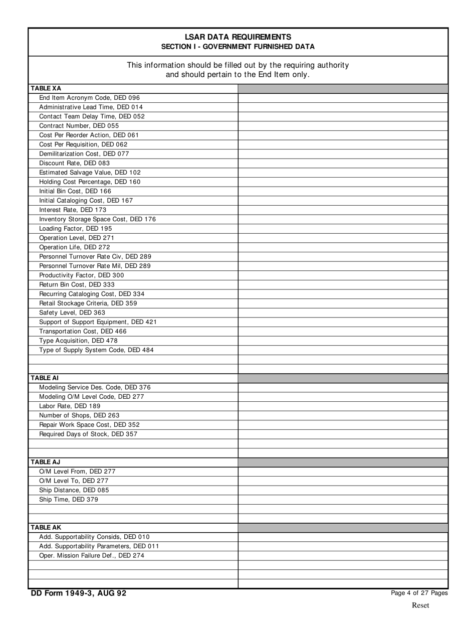 DD Form 1949-3 Section I - Fill Out, Sign Online and Download Fillable ...
