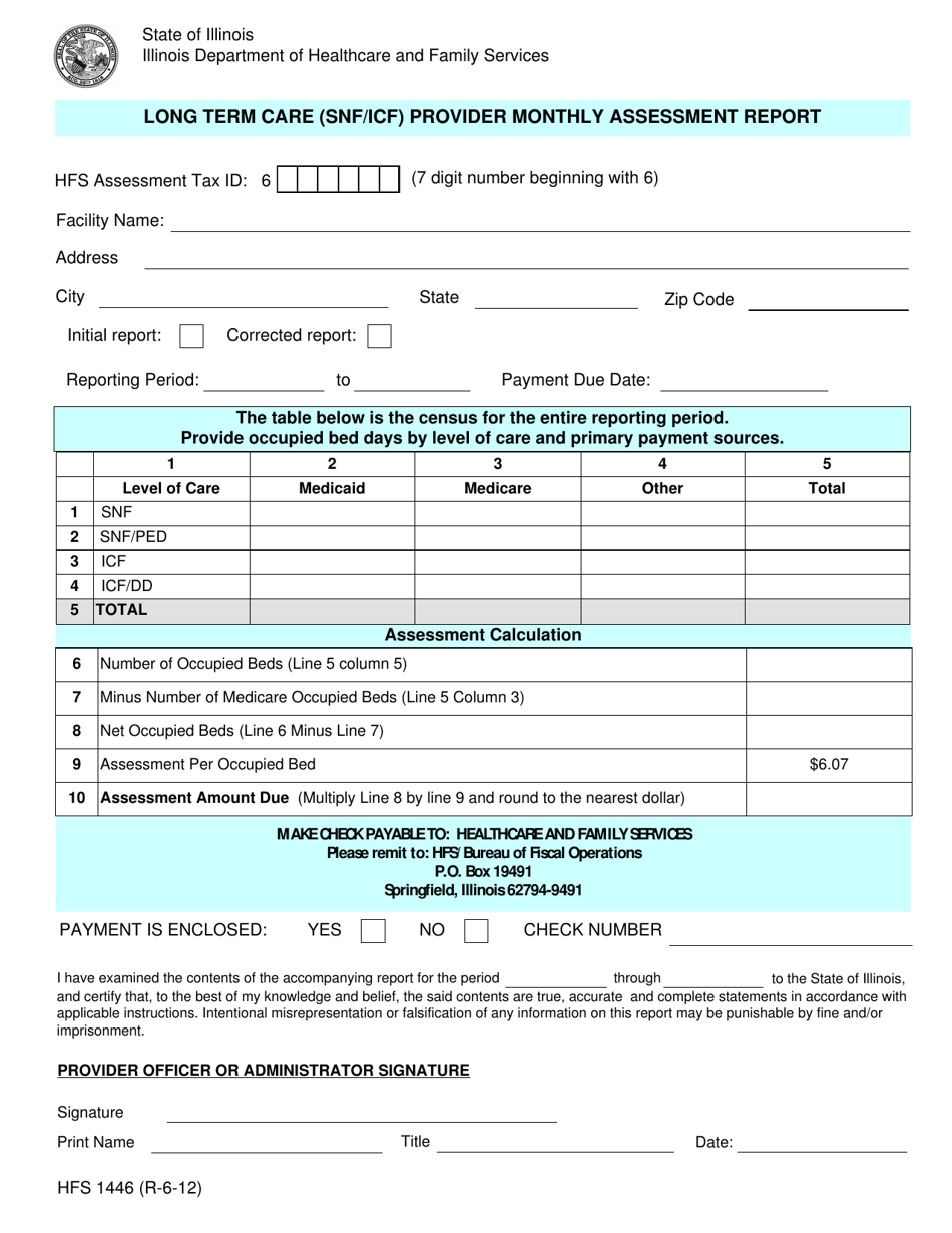 Form HFS1446 - Fill Out, Sign Online and Download Fillable PDF ...