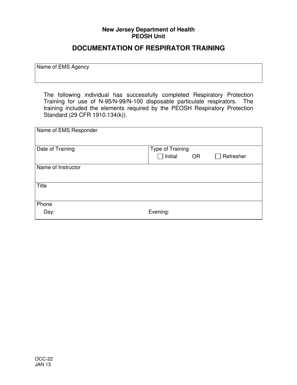 Form Occ 22 Fill Out Sign Online And Download Printable Pdf New