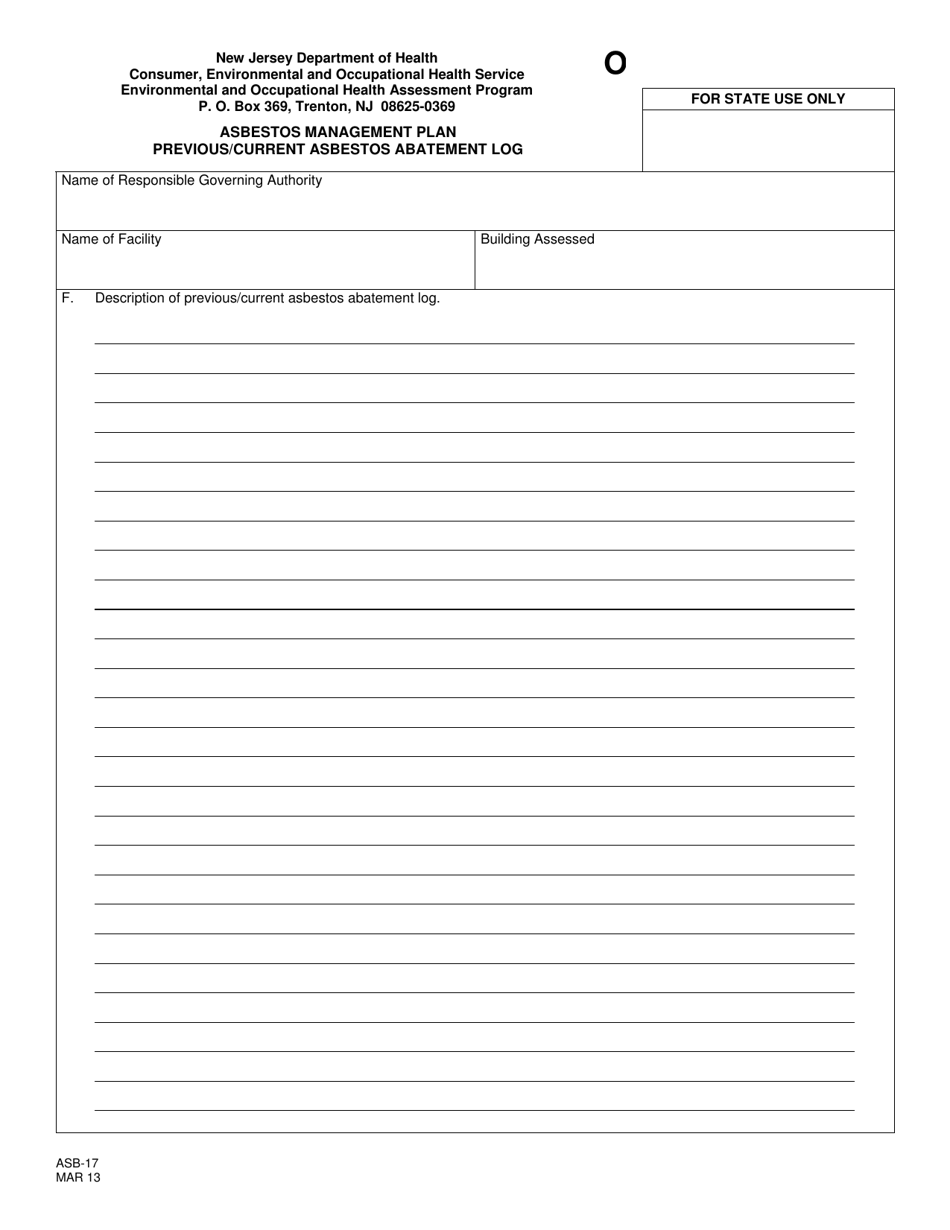 Form ASB-17 (O) - Fill Out, Sign Online and Download Printable PDF, New ...
