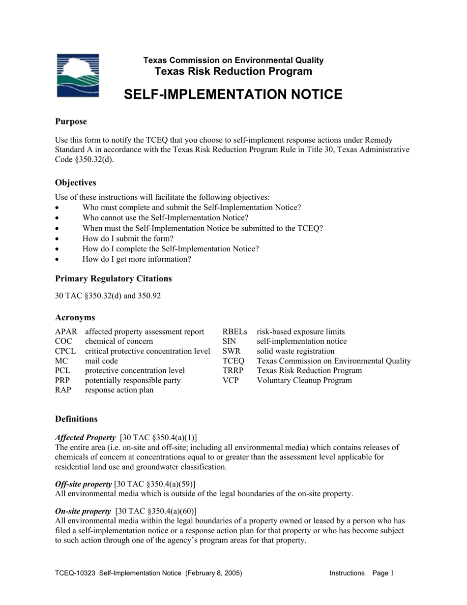 Form TCEQ-10323 - Fill Out, Sign Online and Download Printable PDF ...