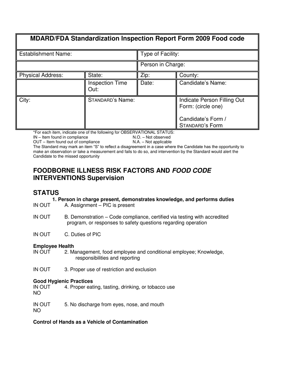 Michigan Mdard/FDA Standardization Evaluation Report Form - Fill Out ...