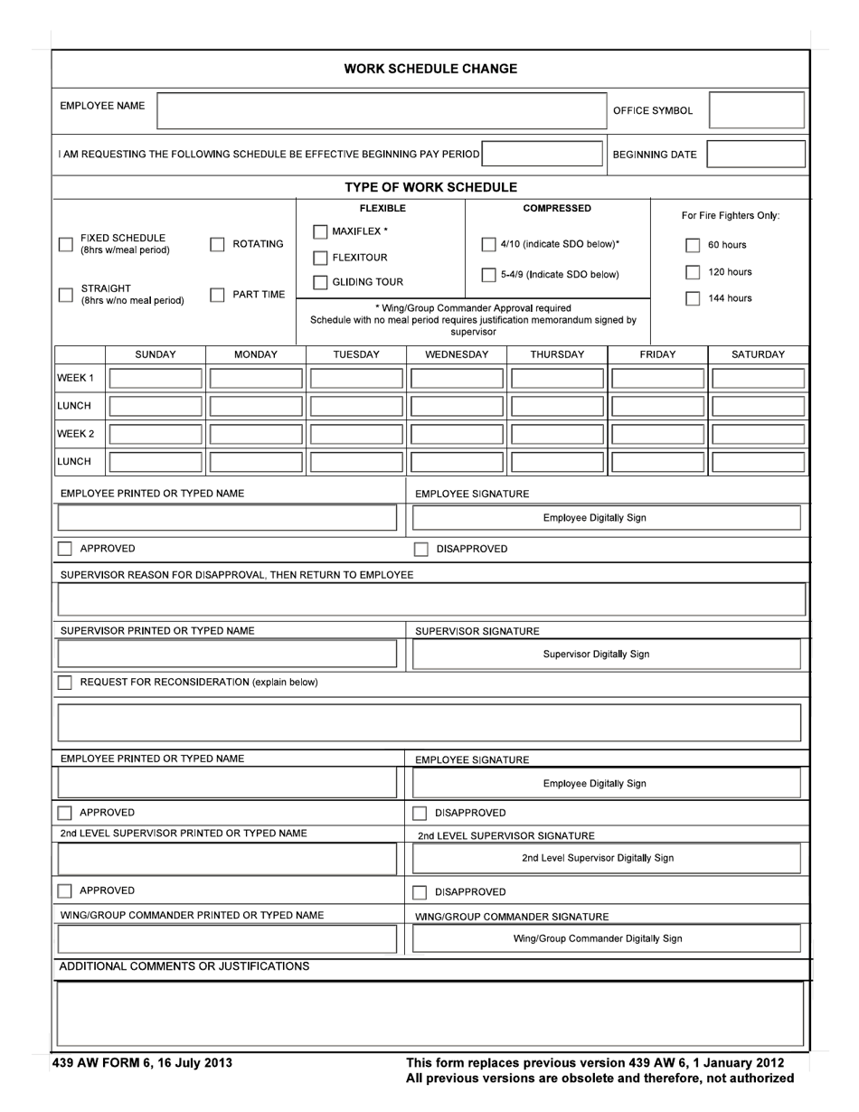 439 AW Form 6 - Fill Out, Sign Online and Download Fillable PDF ...