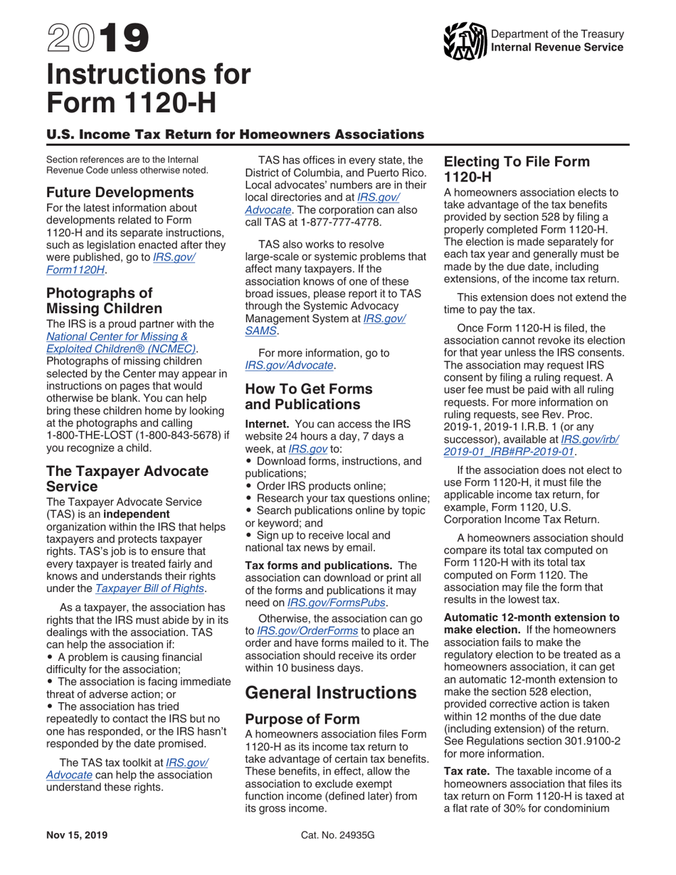 Download Instructions For IRS Form 1120 H U S Income Tax Return For Download Instructions For IRS Form 1120 H U S Income Tax Return For