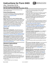 Download Instructions for IRS Form 9465 Installment Agreement Request ...