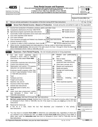 IRS Form 4835 Download Fillable PDF or Fill Online Farm Rental Income ...