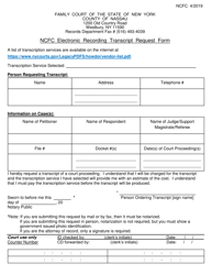 Nassau County, New York Ncfc Electronic Recording Transcript Request Form Download Fillable PDF ...