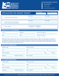 Oregon Application for Hangar Tenancy - Fill Out, Sign Online and ...
