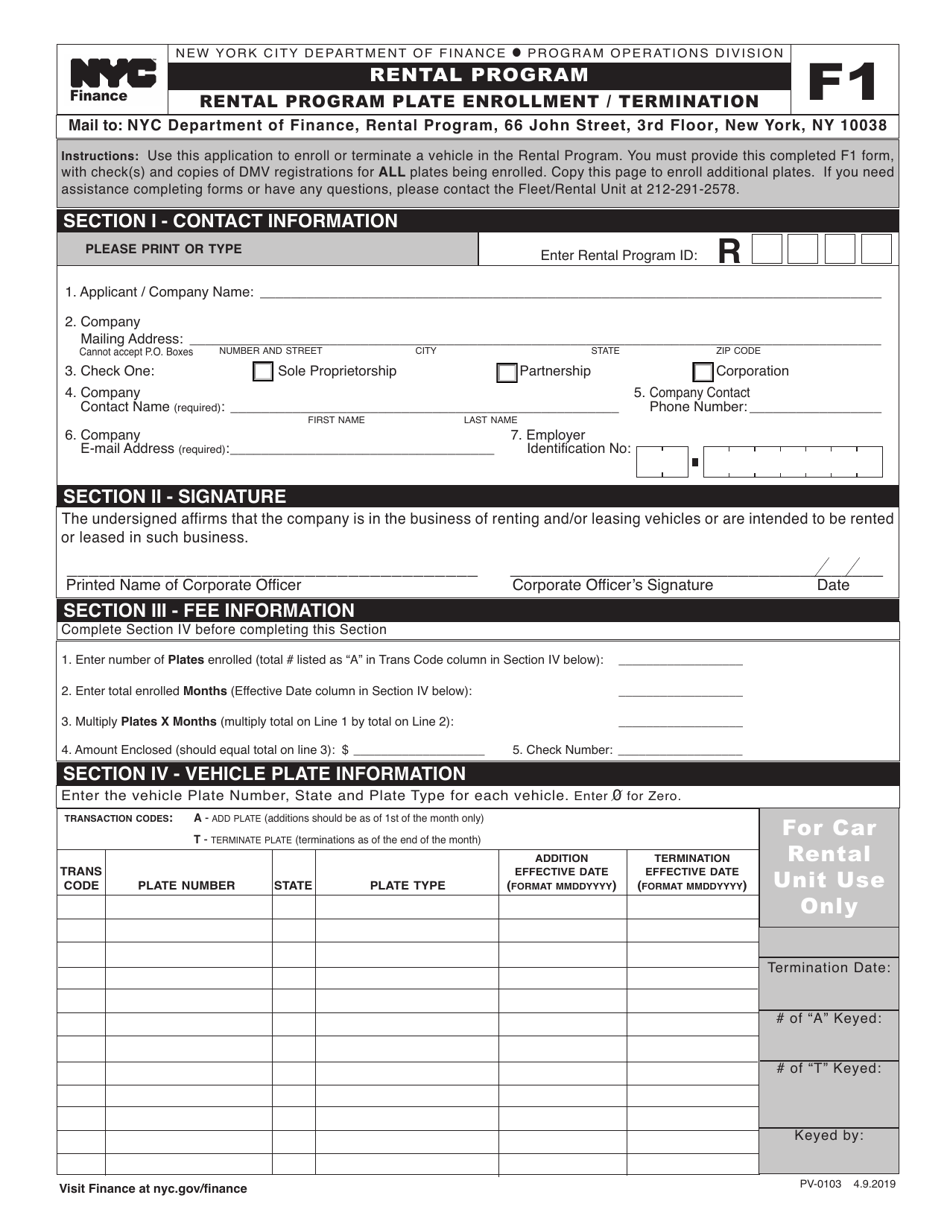 Form F1 (PV-0103) - Fill Out, Sign Online and Download Fillable PDF ...