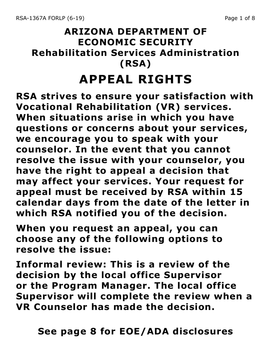 Form RSA-1367A-LP - Fill Out, Sign Online and Download Fillable PDF ...