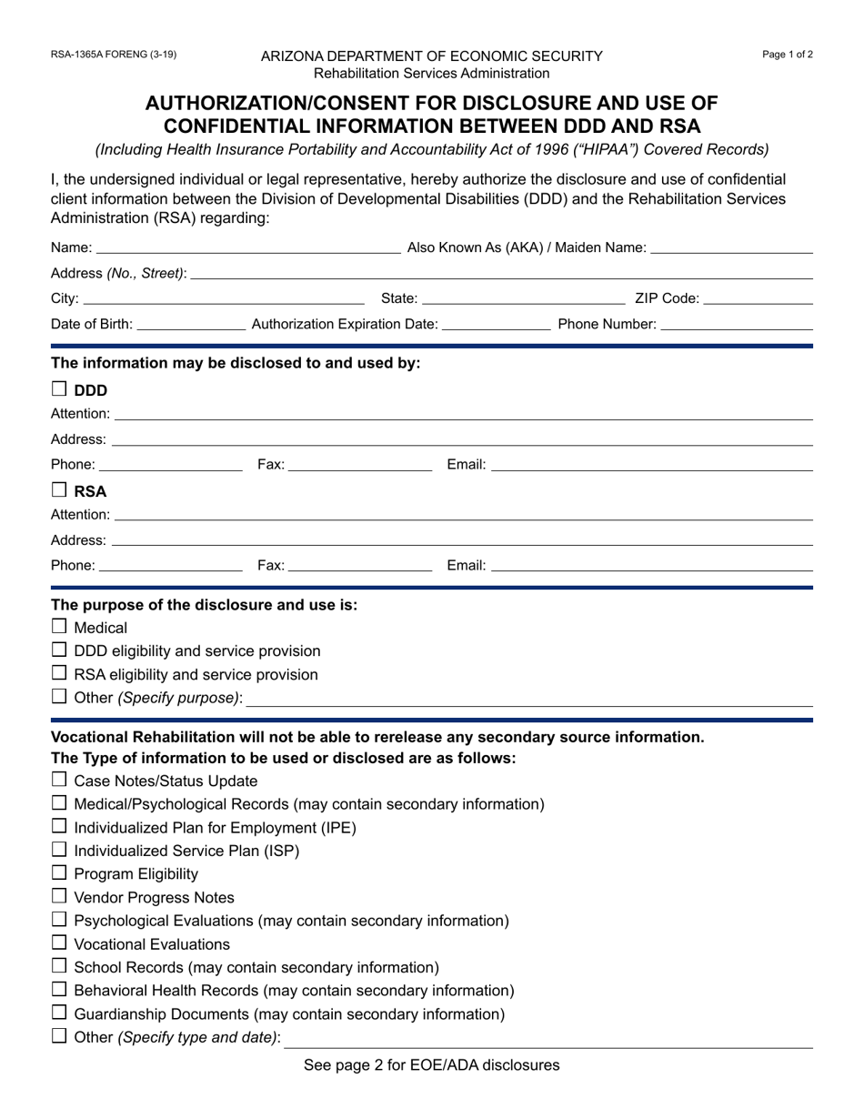 Form RSA-1365A - Fill Out, Sign Online and Download Fillable PDF ...