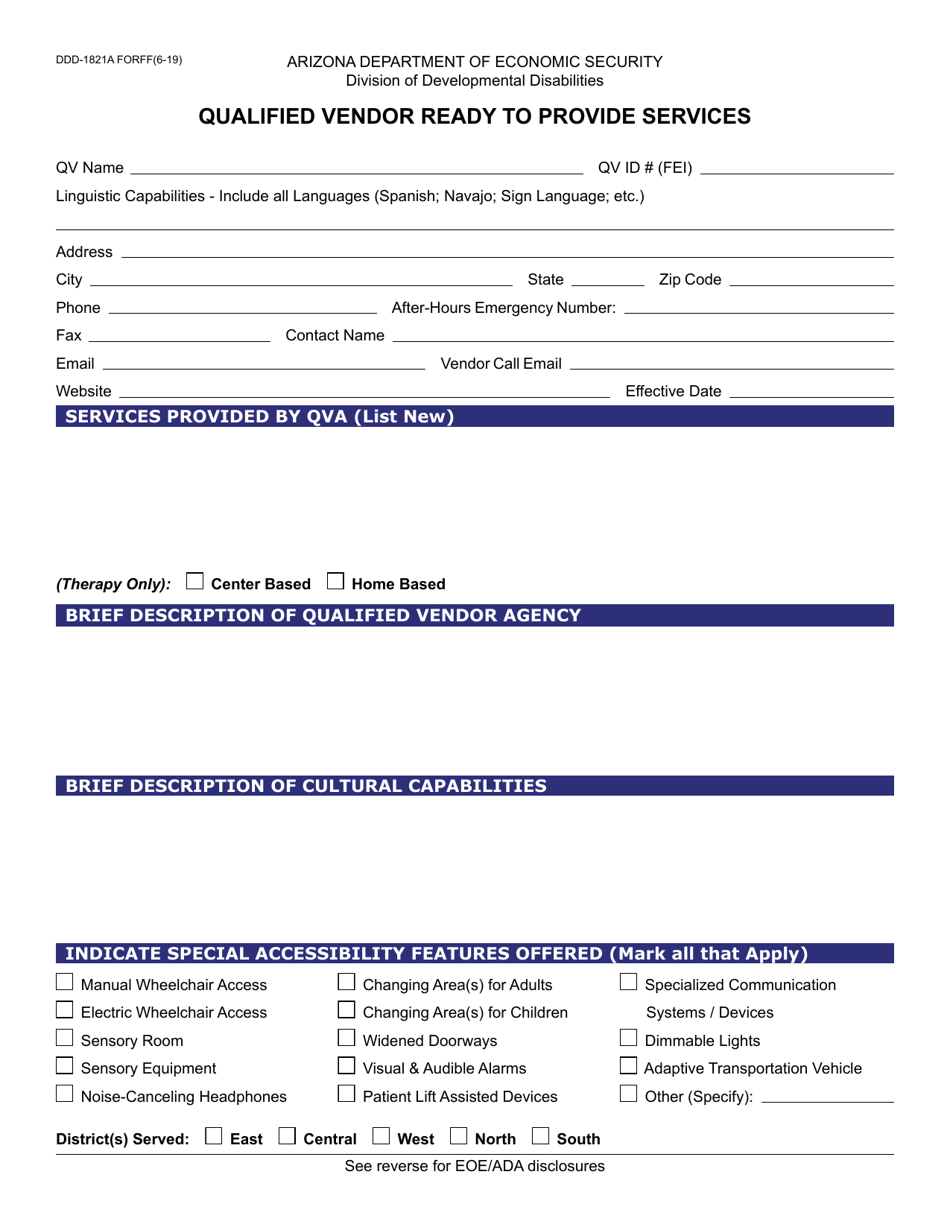Form DDD-1821A - Fill Out, Sign Online and Download Fillable PDF ...
