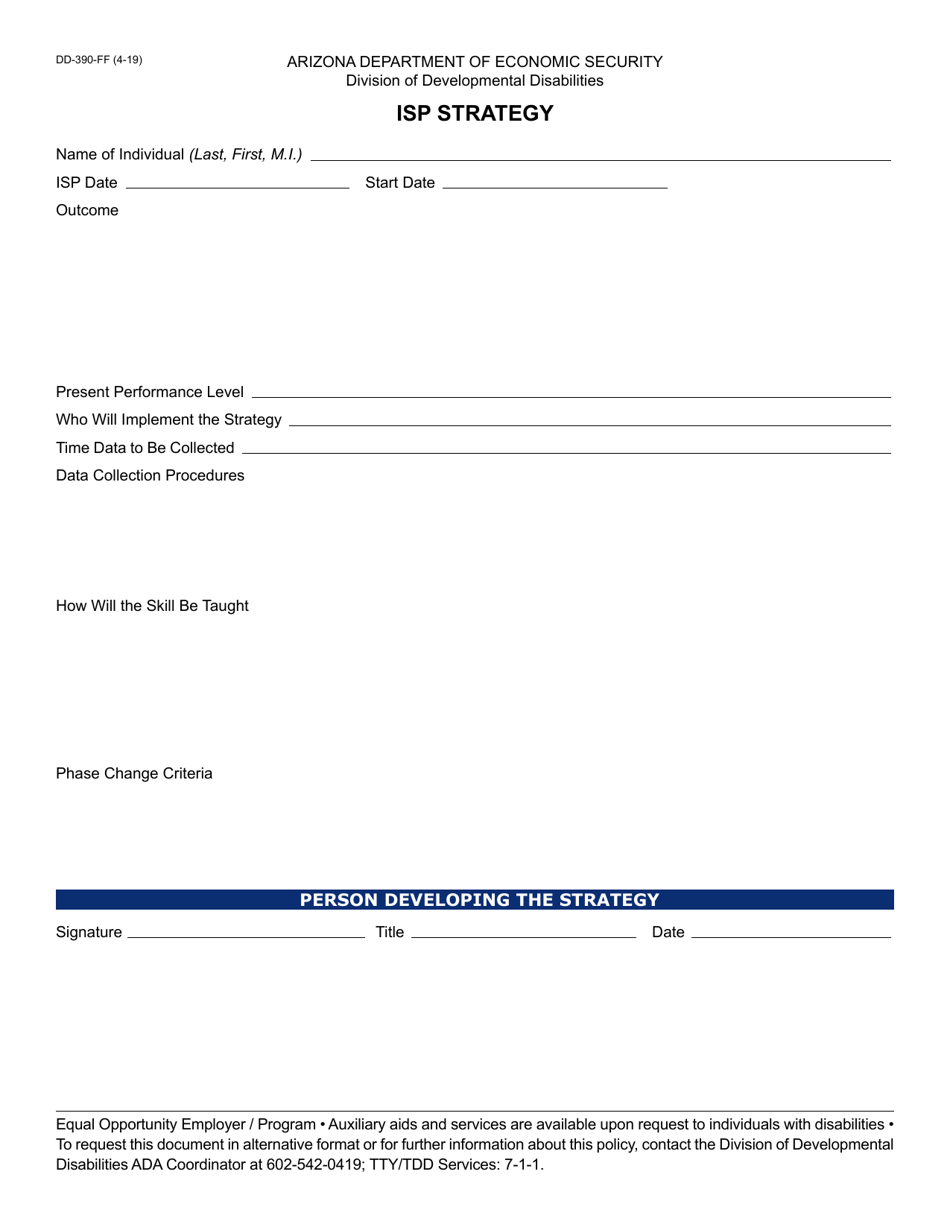 Form DD-390 - Fill Out, Sign Online and Download Fillable PDF, Arizona ...