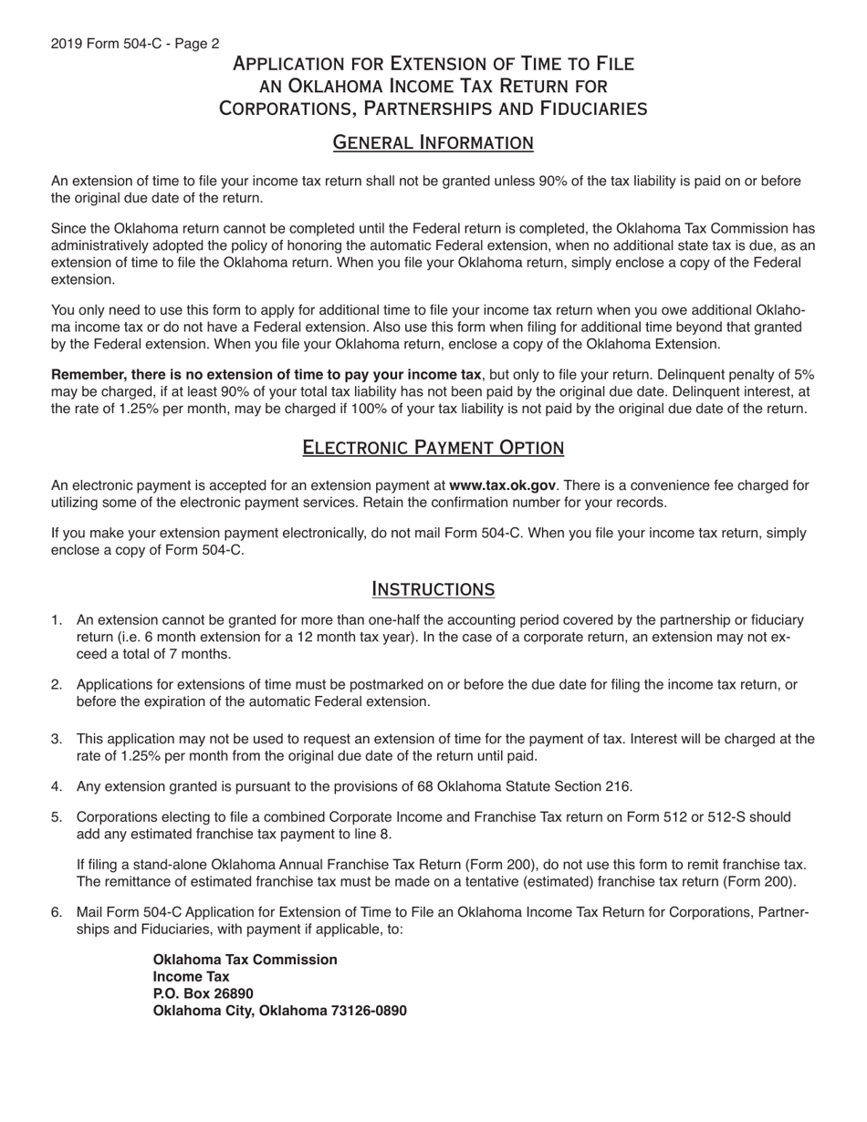 Form 504-C - 2019 - Fill Out, Sign Online and Download Fillable PDF ...