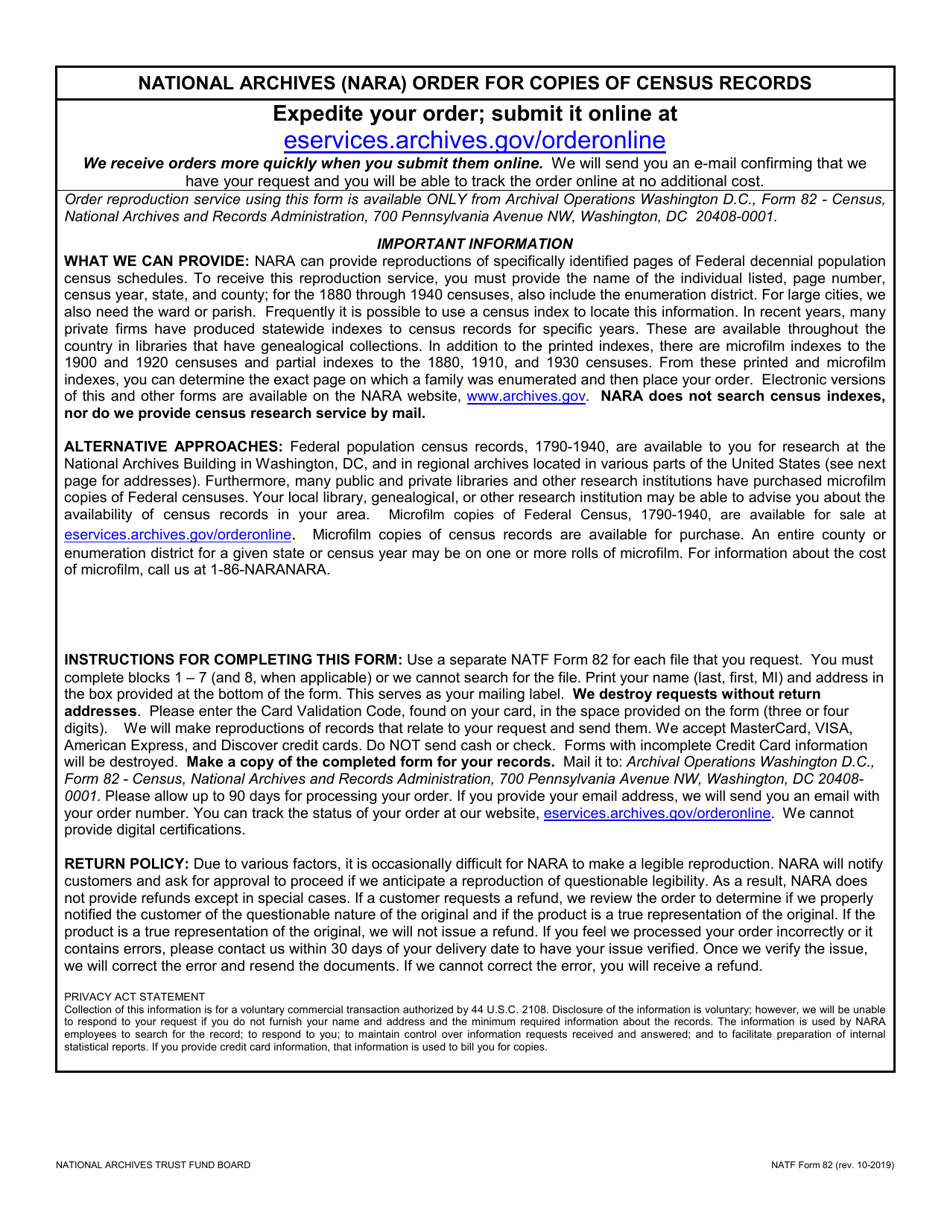 NATF Form 82 - Fill Out, Sign Online and Download Printable PDF ...