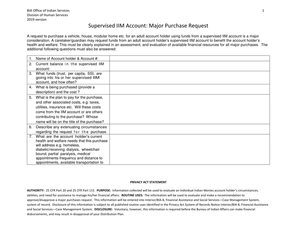Supervised Iim Account: Major Purchase Request - Fill Out, Sign Online ...