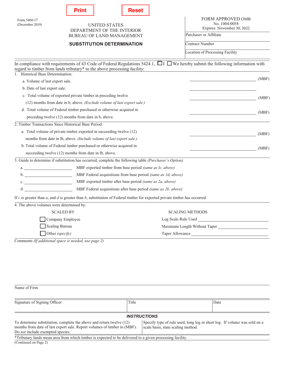 Form 5460-17 - Fill Out, Sign Online and Download Fillable PDF ...