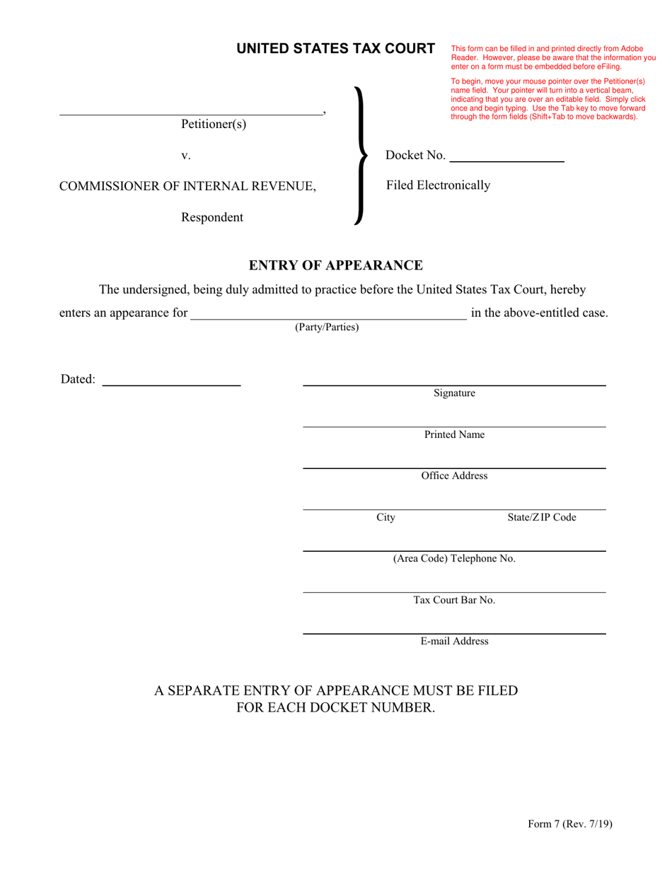 Form 7 - Fill Out, Sign Online and Download Fillable PDF | Templateroller