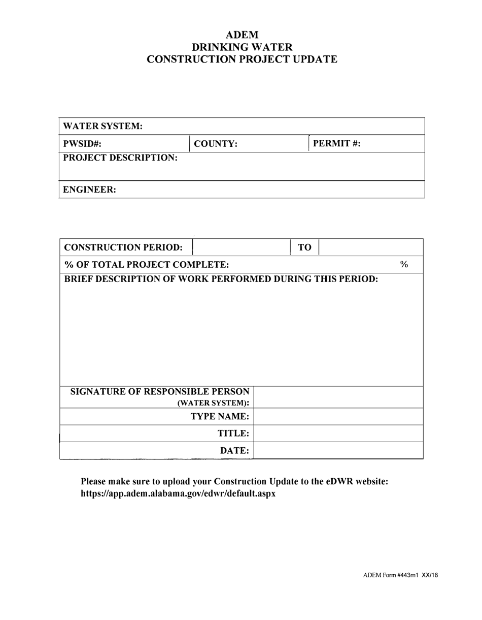 ADEM Form 443 Download Fillable PDF or Fill Online Drinking Water ...