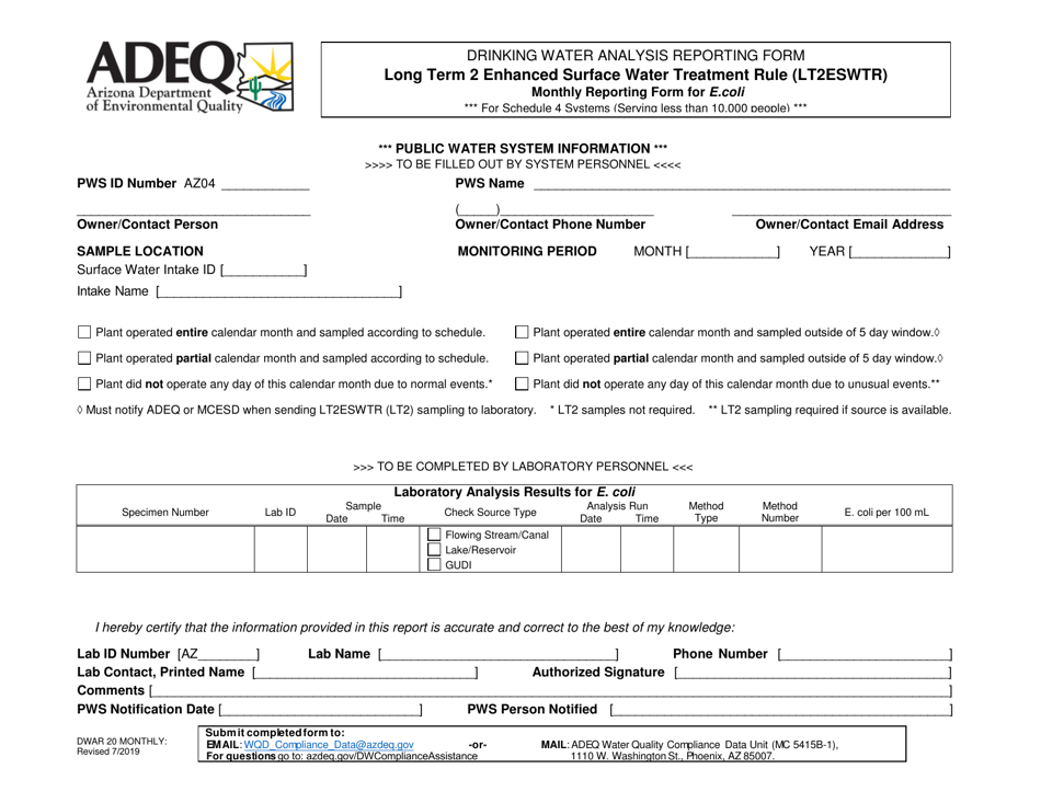 Form DWAR20 MONTHLY - Fill Out, Sign Online and Download Fillable PDF ...