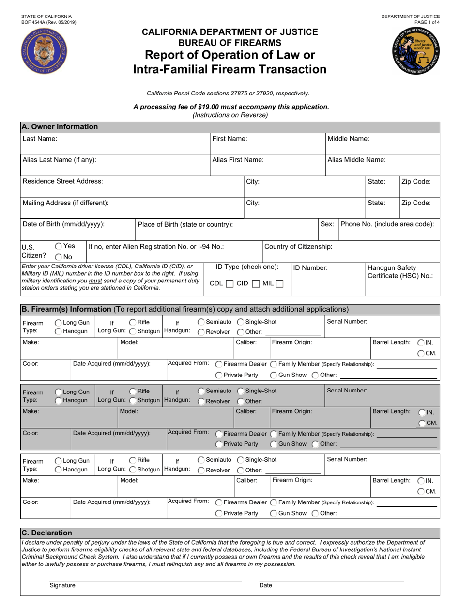 Form BOF4544A - Fill Out, Sign Online and Download Fillable PDF ...
