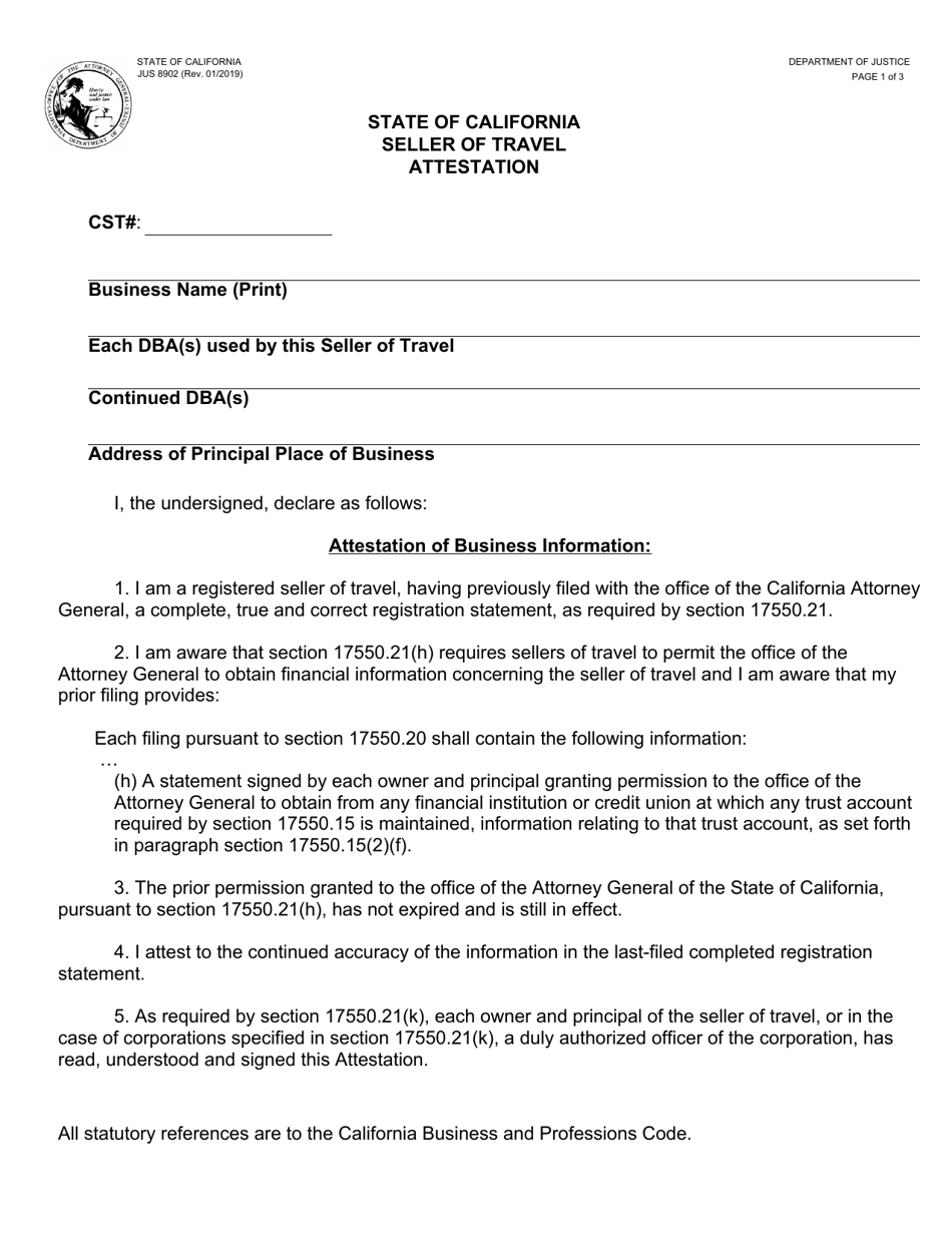 Form JUS8902 - Fill Out, Sign Online and Download Fillable PDF ...