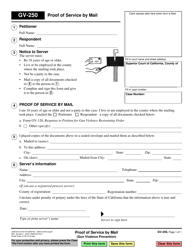 Form GV-250 Download Fillable PDF or Fill Online Proof of Service by ...