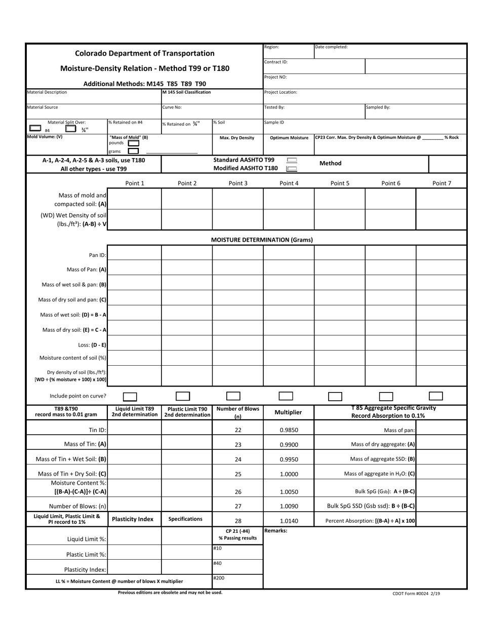 CDOT Form 0024 - Fill Out, Sign Online and Download Fillable PDF ...