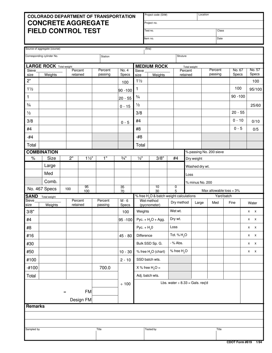 CDOT Form 619 - Fill Out, Sign Online and Download Printable PDF ...