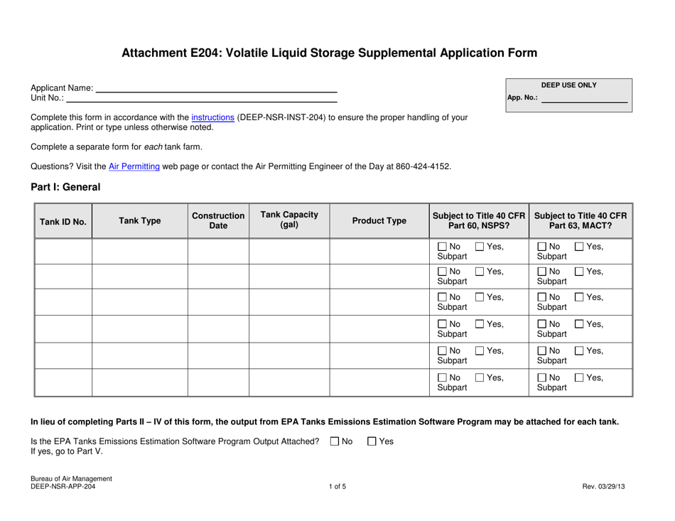 Form DEEP-NSR-APP-204 Attachment E204 - Fill Out, Sign Online and ...