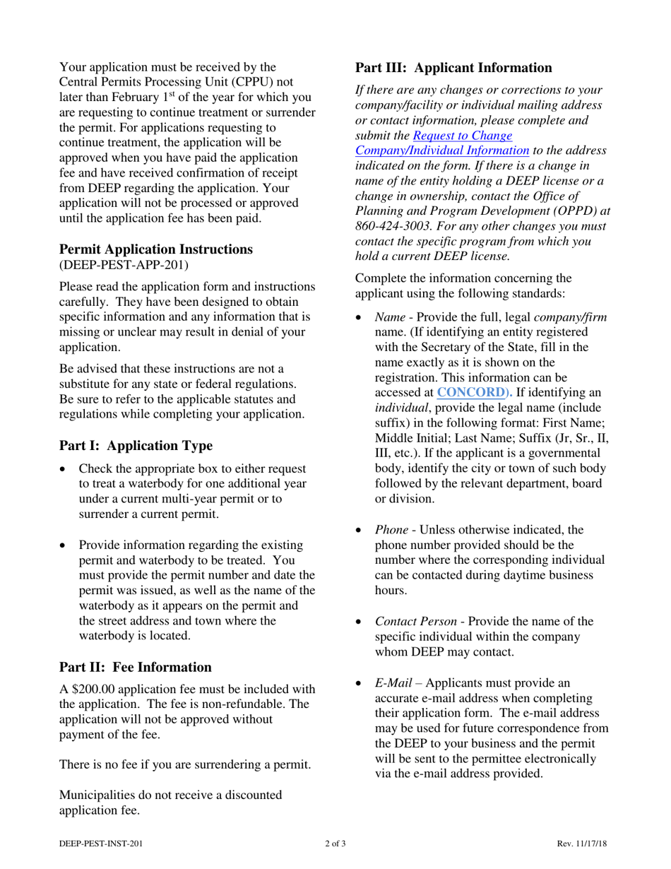 Download Instructions for Form DEEP-PEST-APP-201 Application to Re ... Download Instructions for Form DEEP-PEST-APP-201 Application to Re ...