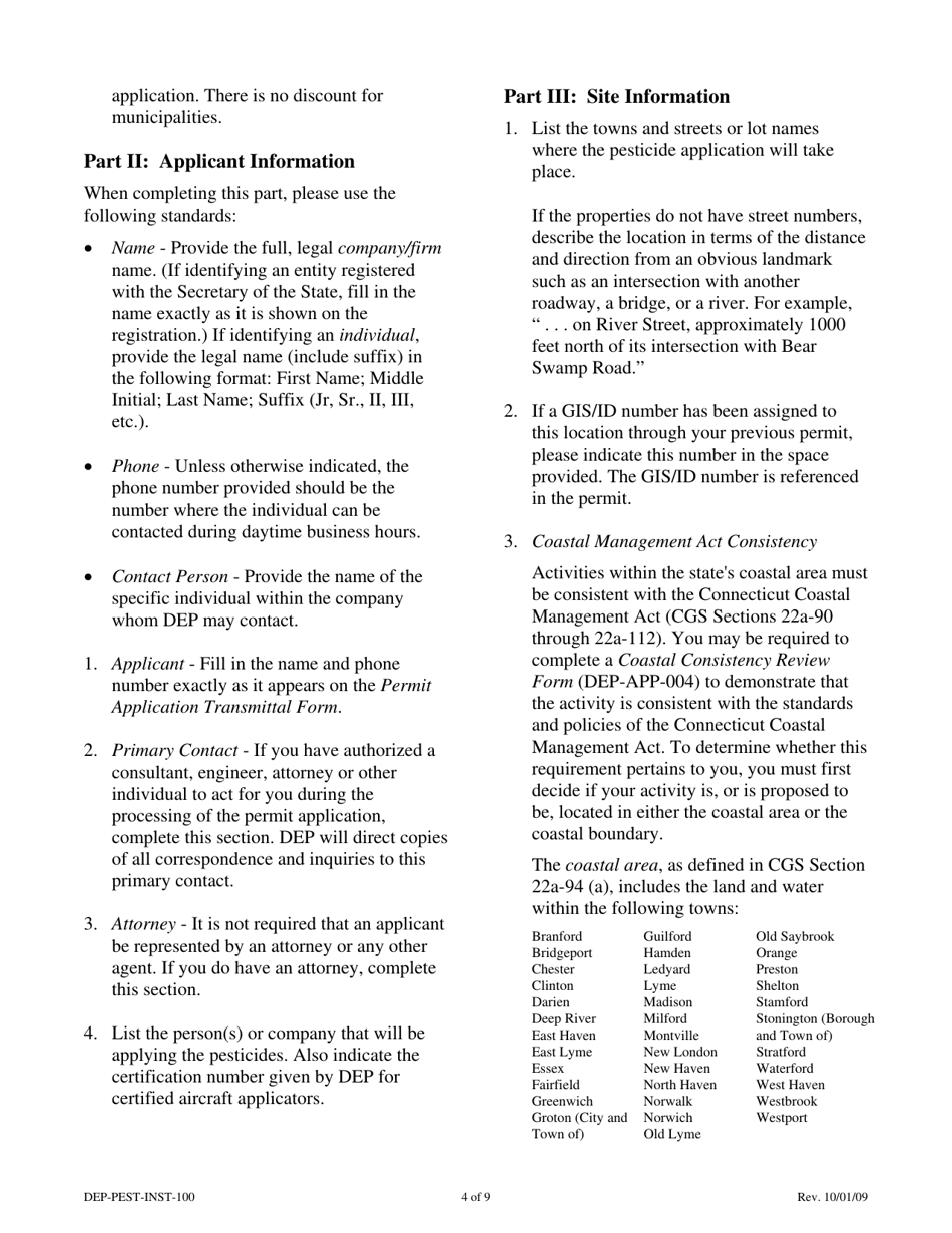 Download Instructions for Form DEEP-PEST-APP-100 Permit Application for ... Download Instructions for Form DEEP-PEST-APP-100 Permit Application for ...