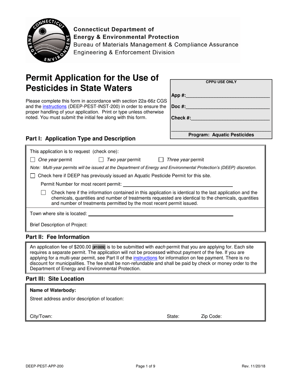 Form DEEP-PEST-APP-200 - Fill Out, Sign Online and Download Printable ...