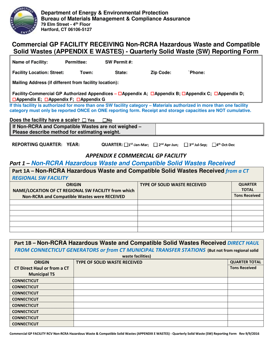 Connecticut Commercial Gp Facility Receiving Non-rcra Hazardous Waste ...
