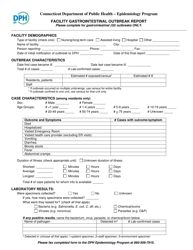 Connecticut Facility Gastrointestinal Outbreak Report Download Fillable ...