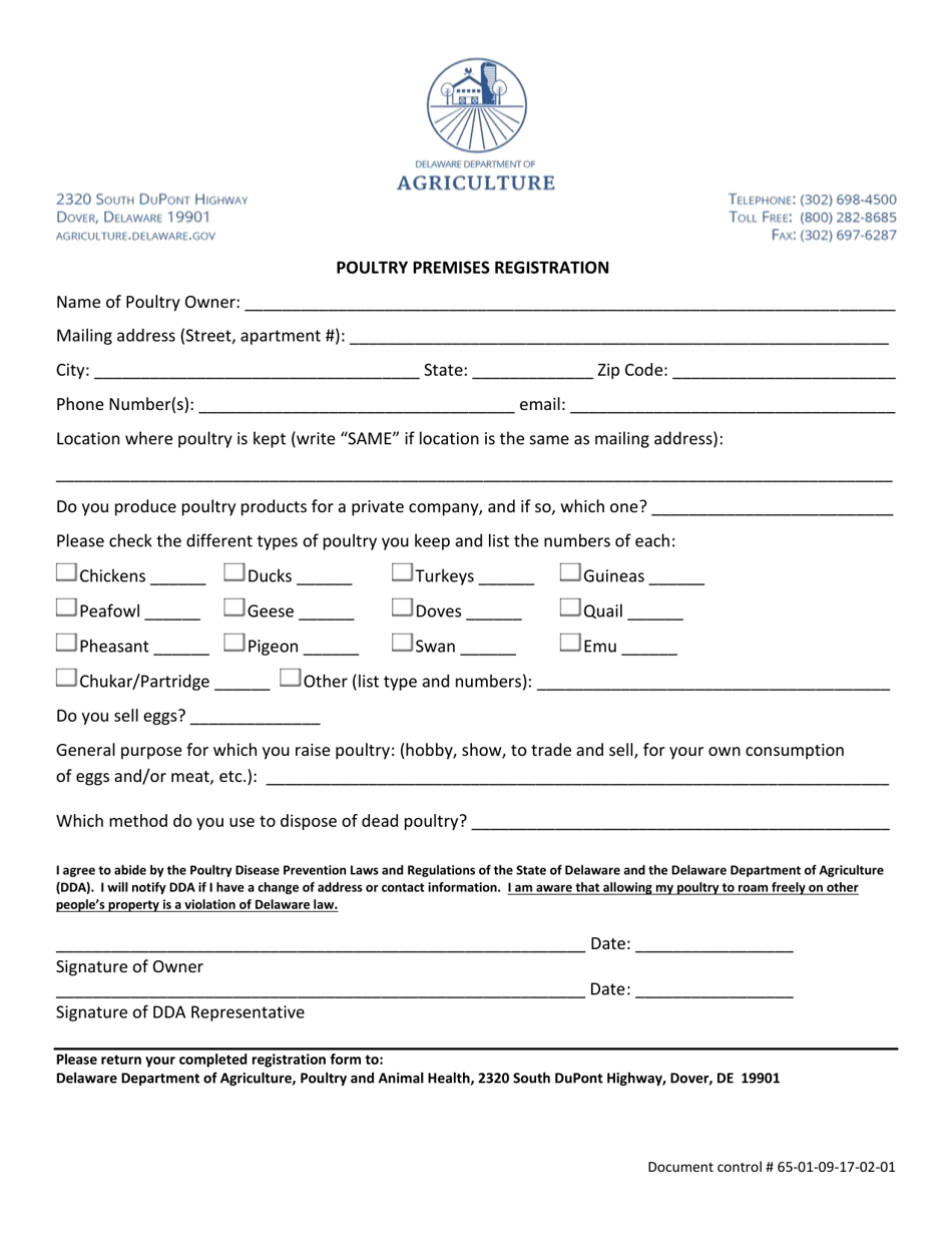 Delaware Poultry Premises Registration - Fill Out, Sign Online and ...