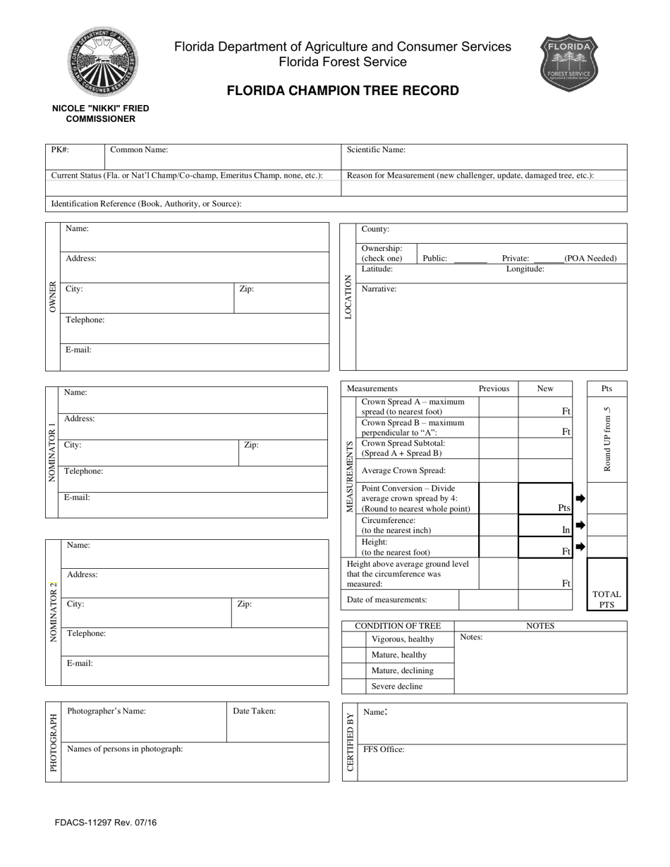 Form FDACS-11297 - Fill Out, Sign Online and Download Printable PDF ...