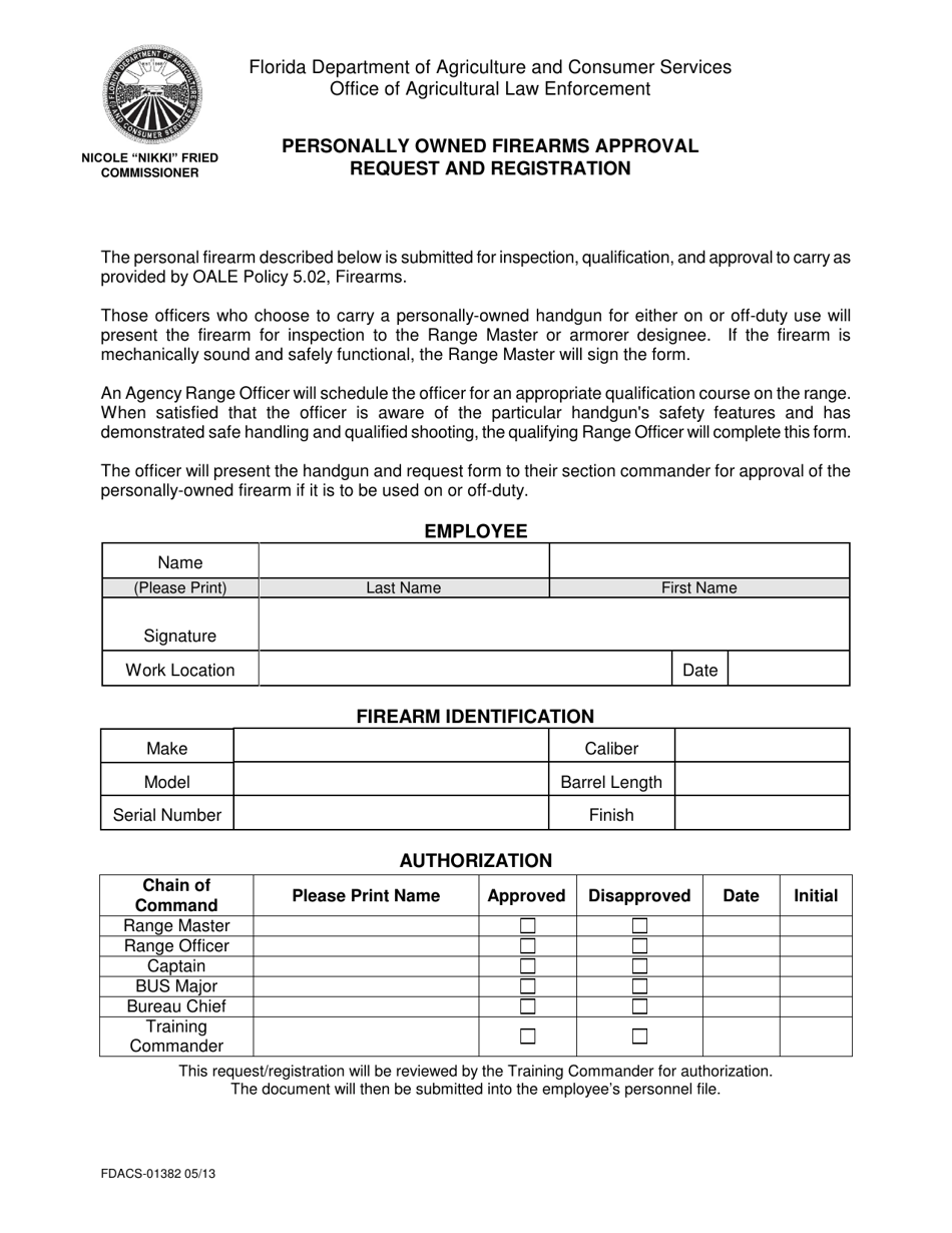 Form FDACS-01382 - Fill Out, Sign Online and Download Fillable PDF ...